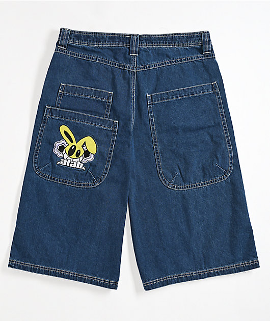 A.LAB Mega Rave Dark Blue Denim Skate Shorts | Zumiez