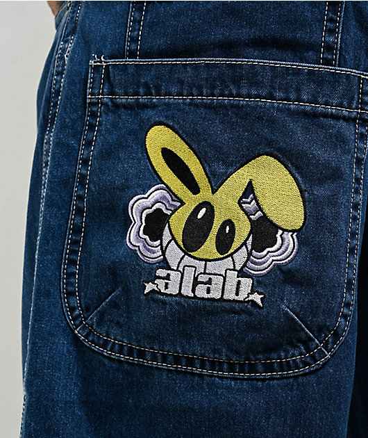 A.LAB Mega Rave Dark Blue Denim Skate Shorts | Zumiez