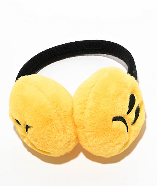 A.LAB Sad Face Yellow Ear Muffs | Zumiez