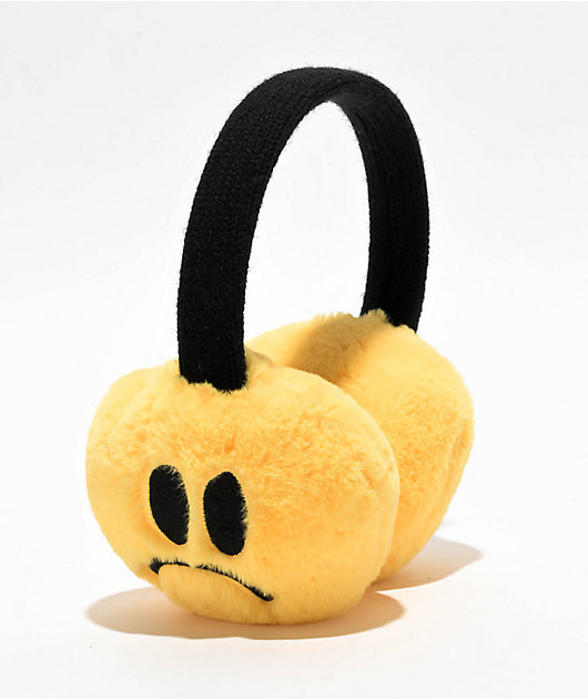 A.LAB Sad Face Yellow Ear Muffs | Zumiez