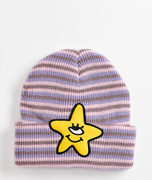 A.LAB Sheridan Gold Star Pink & Purple Beanie | Zumiez