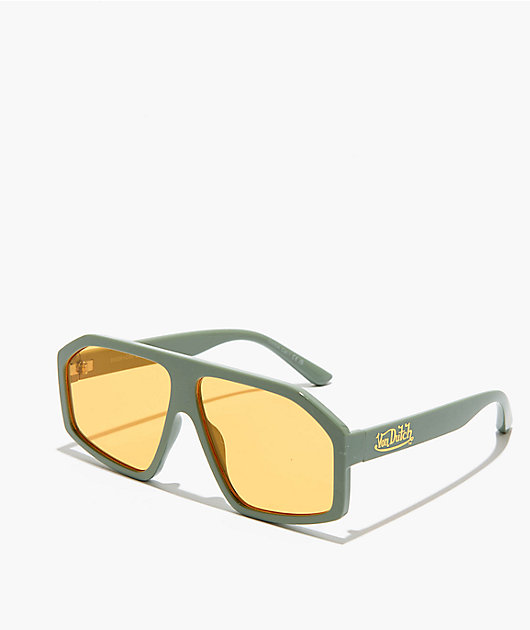 AIRE x Von Dutch Disgraced Washed Green Sunglasses | Zumiez