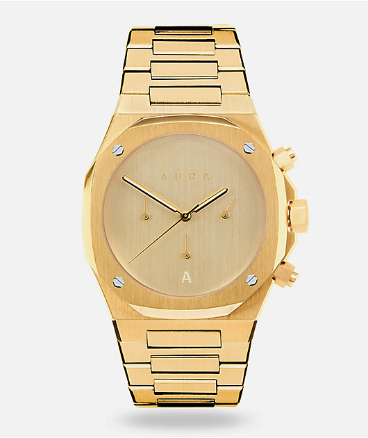 AURA Chronograph 1023 Gold Analog Watch | Zumiez