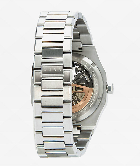 AURA Skeleton 002 Steel & Crystal Analog Watch | Zumiez