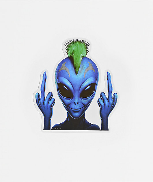 Acid Metal Alien Expressions Sticker | Zumiez