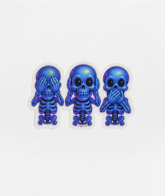 Acid Metal Skeleton Feelings Sticker | Zumiez