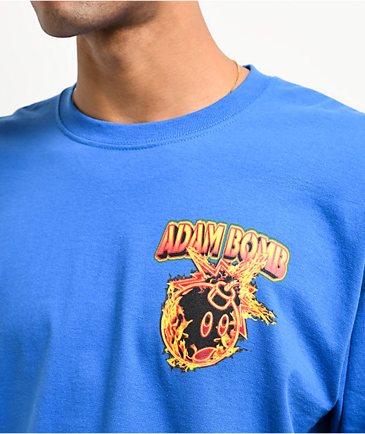 Adam Bomb Flaming Adam Blue Long Sleeve T-Shirt | Zumiez
