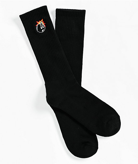 Adam Bomb Logo Black Crew Socks | Zumiez
