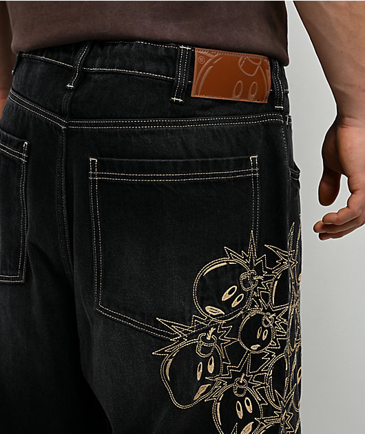 Adam Bomb Pockets Full Black Wash Baggy Jeans | Zumiez