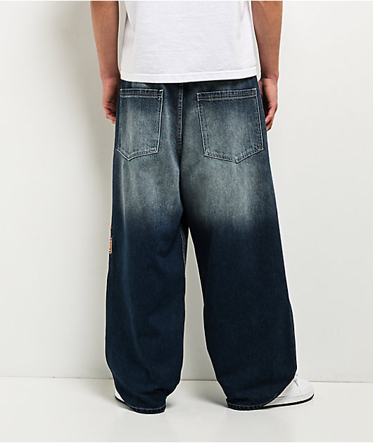Adam Bomb Variety Patch Blue Wash Baggy Jeans | Zumiez