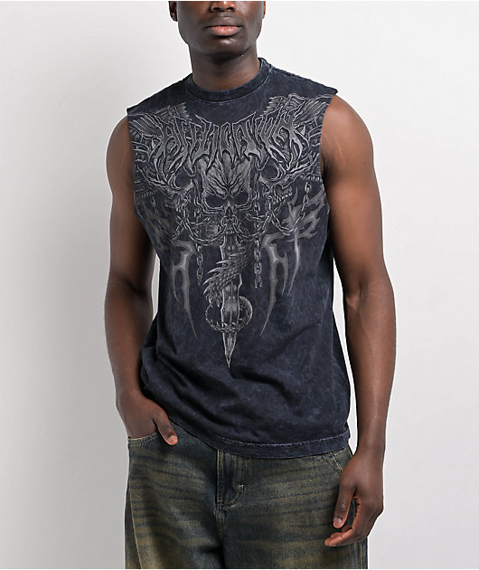 Afflicition Primal Tech Obsidian Lava Wash Tank Top | Zumiez