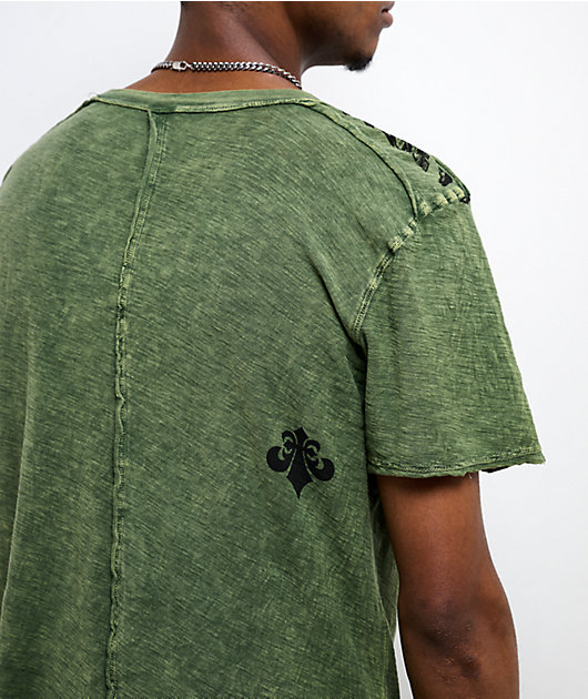Affliction Alpha Strike Green Wash T-Shirt | Zumiez