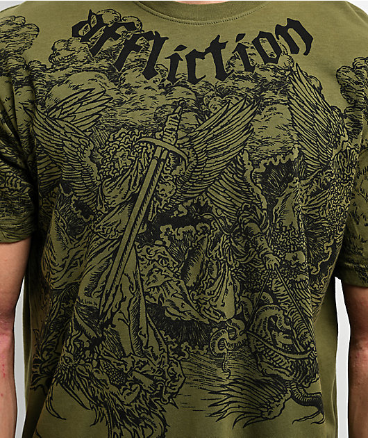 Affliction Angels Green T-Shirt | Zumiez