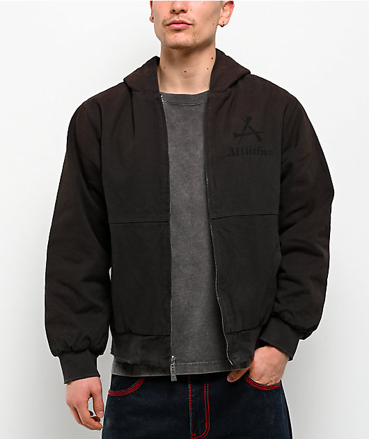 Affliction Catharsis Black Hooded Canvas Jacket | Zumiez
