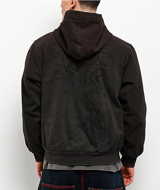 Affliction Catharsis Black Hooded Canvas Jacket | Zumiez