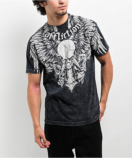 Affliction Crossed Over Black T-Shirt | Zumiez