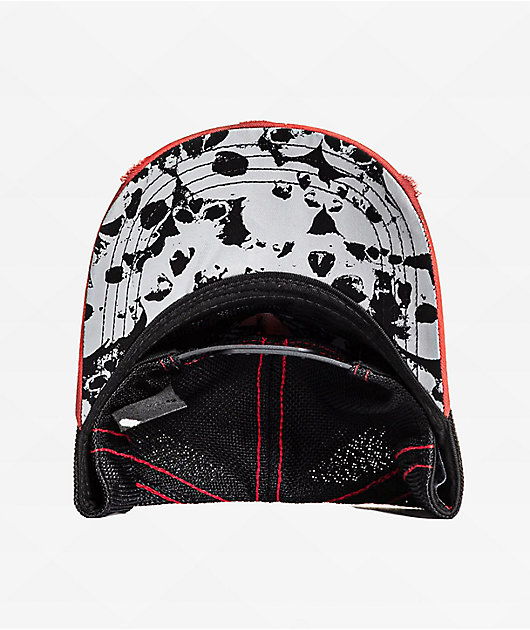 Affliction Crows Dirty Red Potassium Spray & Black Trucker Hat | Zumiez