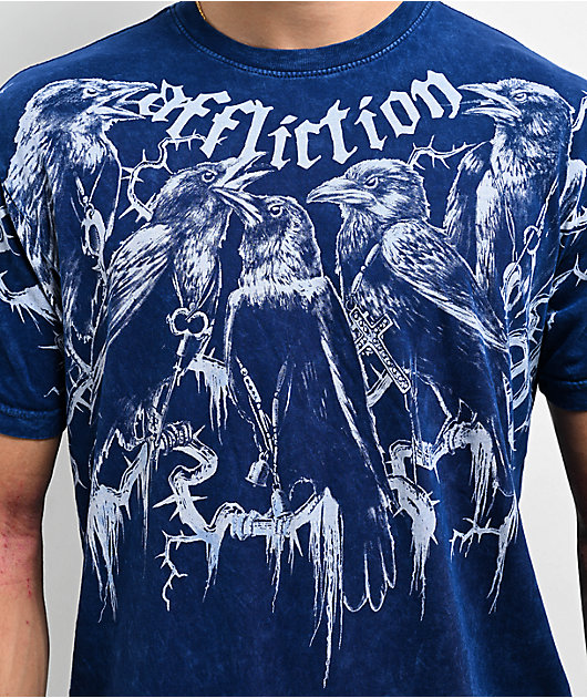 Affliction Crows Navy T-Shirt | Zumiez