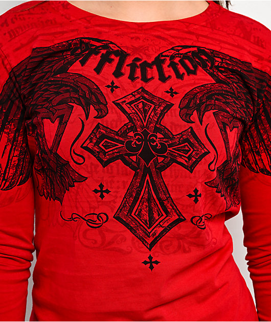 Affliction Dark Attack Red Long Sleeve T-Shirt | Zumiez