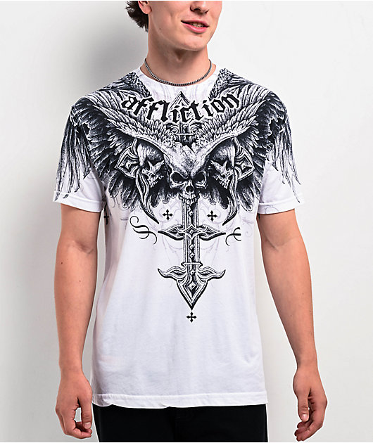 Affliction Death Eyes White T-Shirt | Zumiez