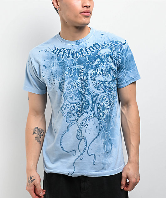 Affliction Eleven Light Blue T-Shirt | Zumiez