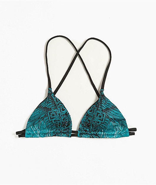 Affliction Eternal Throne Blue Triangle Bikini Top | Zumiez