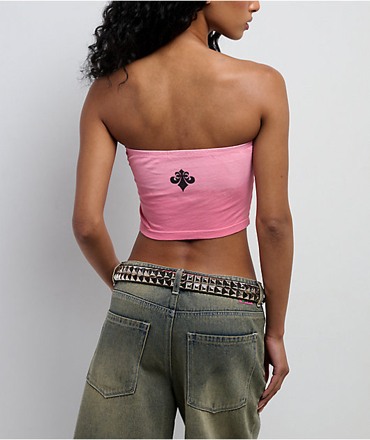 Affliction Flaming Dragon Pink Tube Top | Zumiez