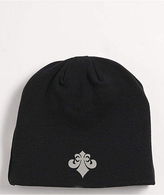 Affliction Fleur-De-Lis Grey Reversible Skully Beanie | Zumiez