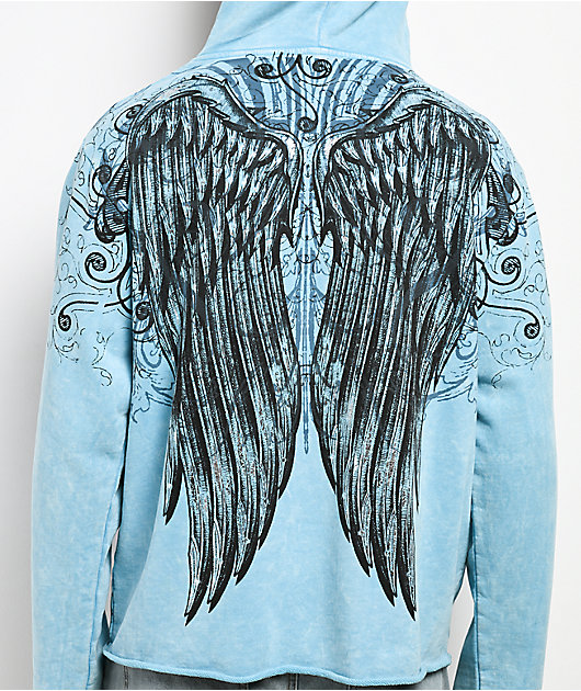 Affliction Ice Blade Blue Wash Hoodie | Zumiez