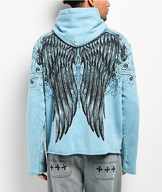Affliction Ice Blade Blue Wash Hoodie | Zumiez