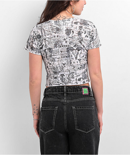 Affliction Iggy Punk White Crop T-Shirt | Zumiez