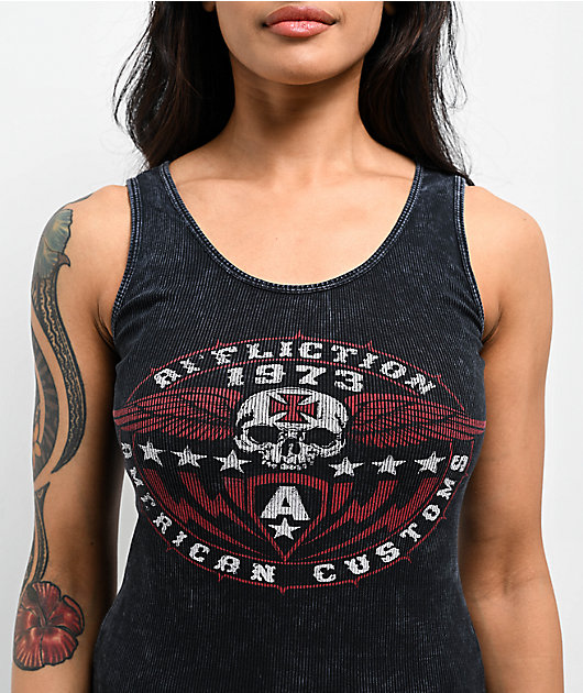 Affliction Iron Shield Black Tank Top | Zumiez