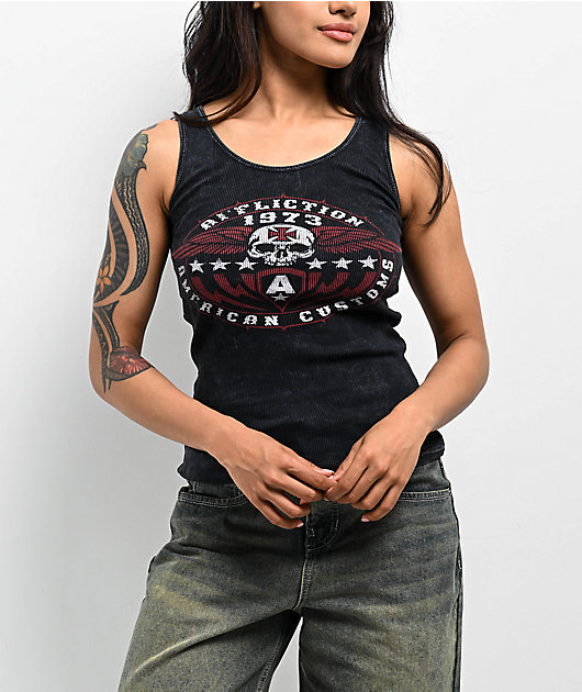 Affliction Iron Shield Black Tank Top | Zumiez