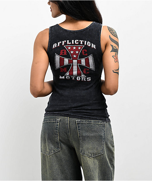 Affliction Iron Shield Black Tank Top | Zumiez