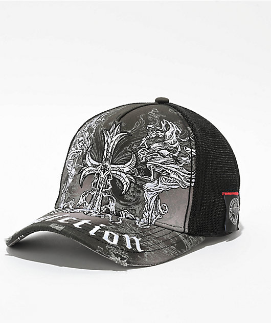 Affliction Jump Black Trucker Hat | Zumiez