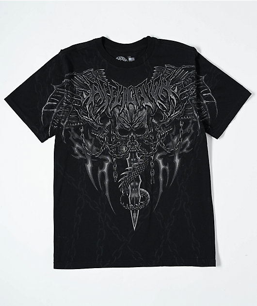 Affliction Kids Primal Tech Black Lava T-Shirt | Zumiez
