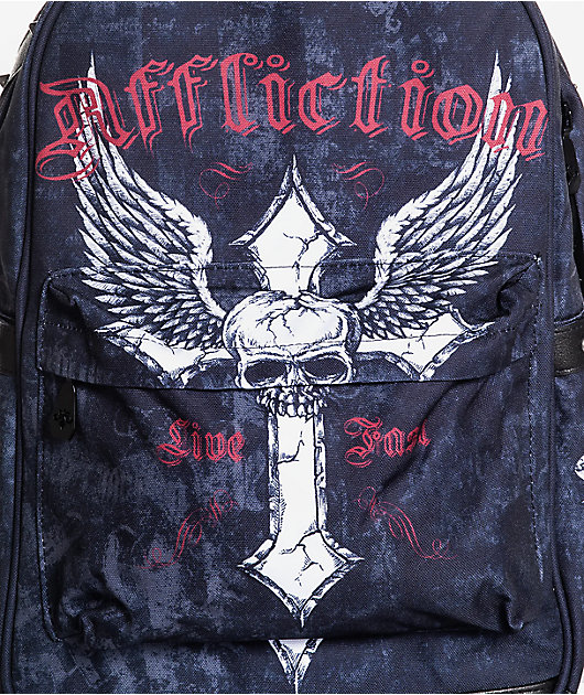 Affliction Live Fast Black Backpack | Zumiez