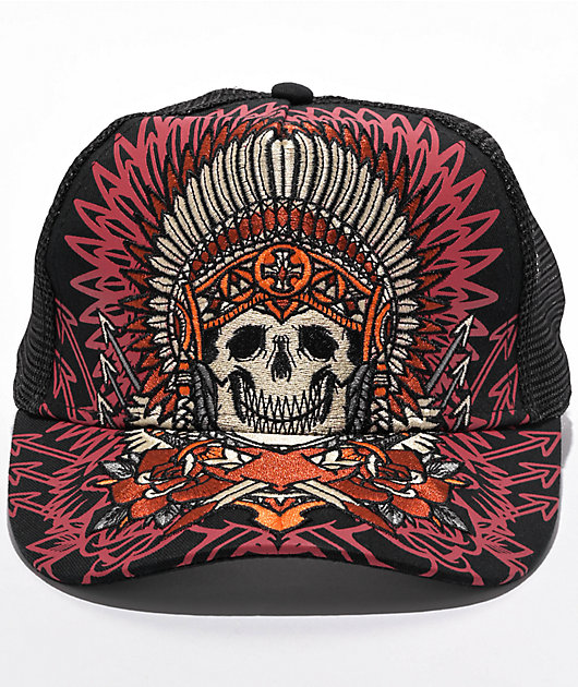 Affliction Mystic Helper Black Trucker Hat | Zumiez