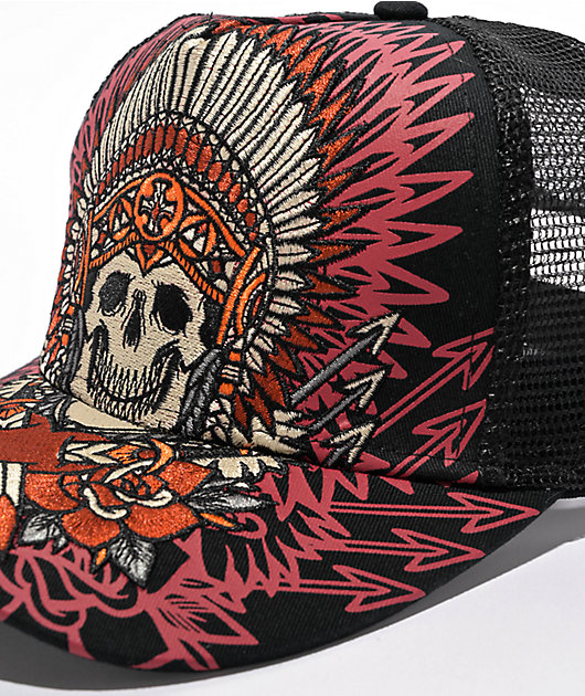 Affliction Mystic Helper Black Trucker Hat | Zumiez