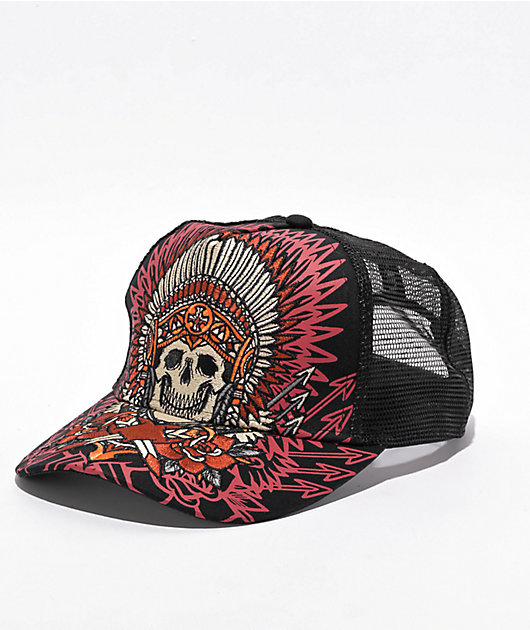 Affliction Mystic Helper Black Trucker Hat | Zumiez