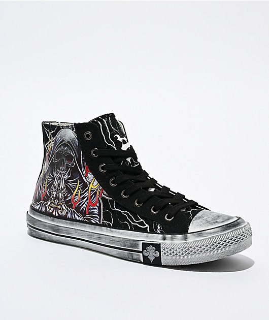 Affliction Phantom Fire Black, Grey & Red Shoes | Zumiez