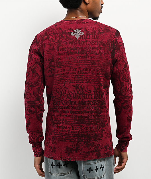 Affliction Rising Passage Red Wash Thermal Long Sleeve T-Shirt | Zumiez
