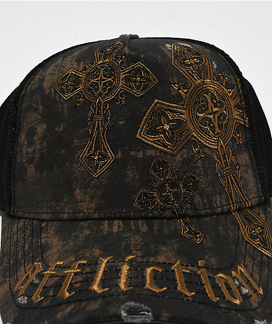 Affliction Spiker Brown & Black Trucker Hat | Zumiez