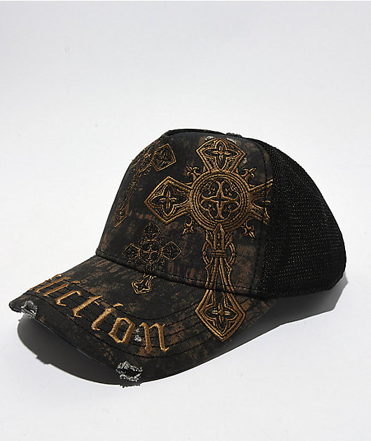 Affliction Spiker Brown & Black Trucker Hat | Zumiez