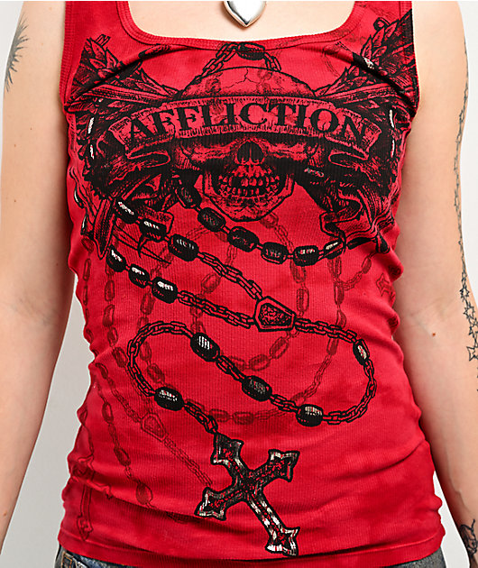 Affliction Sythe Red Tank Top | Zumiez