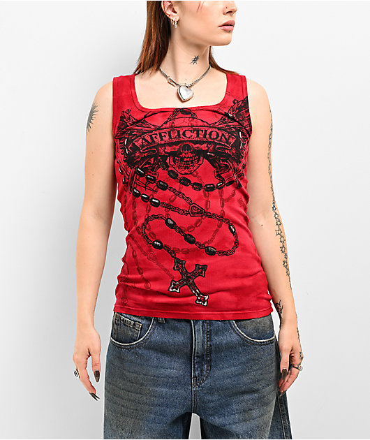 Affliction Sythe Red Tank Top | Zumiez
