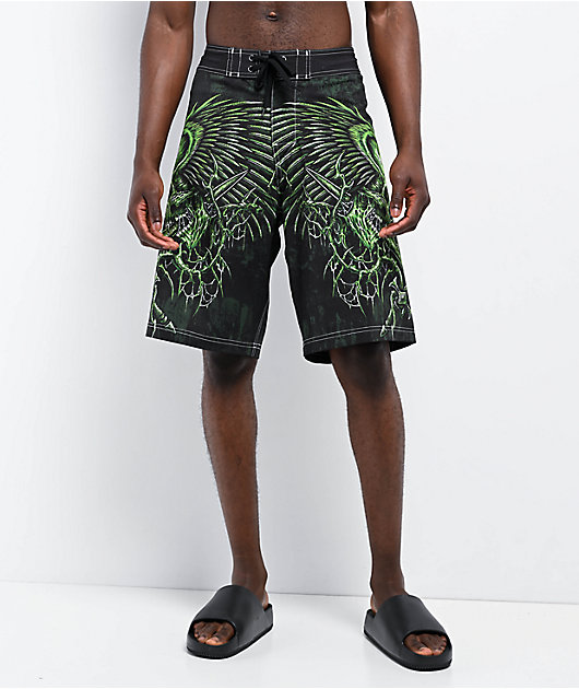 Affliction Toxic Wrath Black Board Shorts | Zumiez