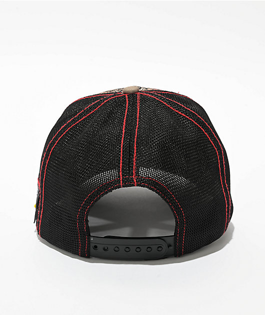 Affliction Winged Reaper Brown & Black Trucker Hat | Zumiez