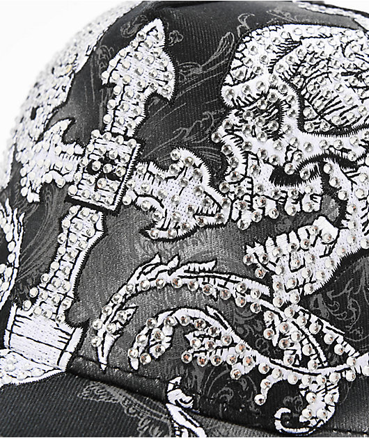 Affliction Winged Up Black Potassium Spray Trucker Hat | Zumiez