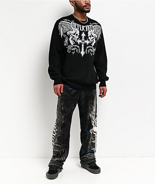 Affliction Winged Up Black Sweater | Zumiez